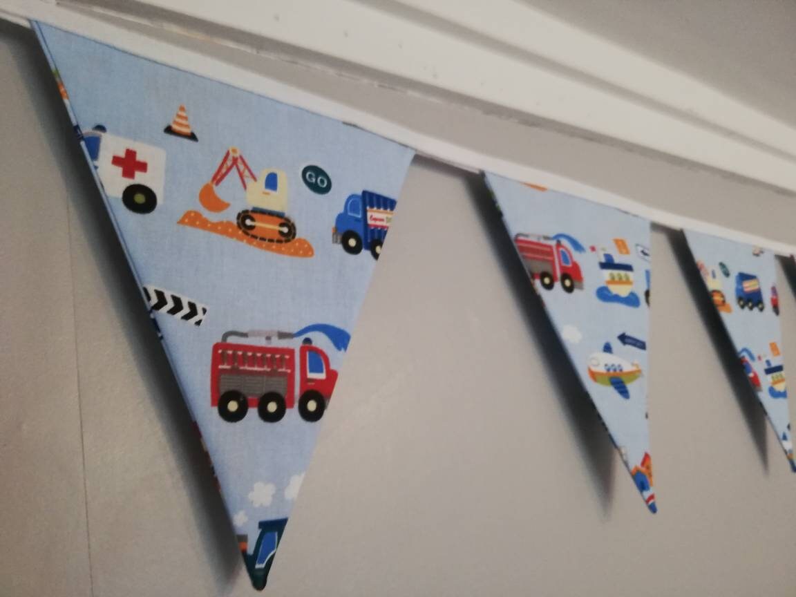 Tractors, planes, boats and fire trucks bunting – Anne's Bunting